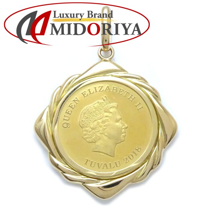 【楽天市場】K24 1/10oz ツバル ホース コイントップ 金貨 エリザベス 15ドル K24YG イエローゴールドxK18YG イエロー ...