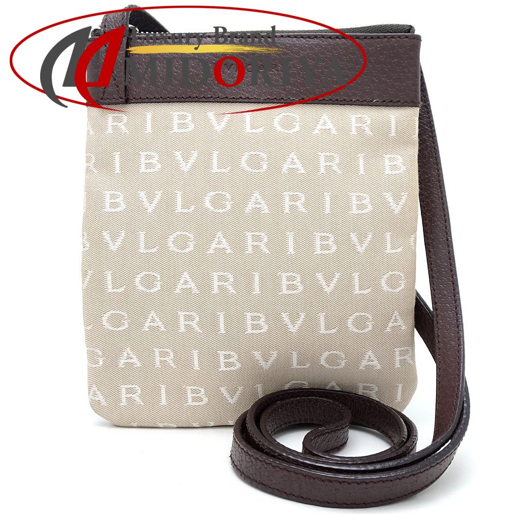 【楽天市場】BVLGARI ブルガリ ショルダーバッグ ロゴマニア キャンバスxレザー ベージュ ブラウン/351814【中古】：Luxury ...