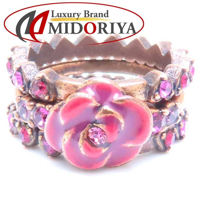 【楽天市場】ANNA SUI アナスイ ローズ リング 指輪 3連 3本組 ラインストーン 10.5号 花モチーフ GP ゴールドメッキ ...