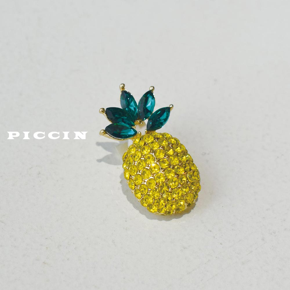 【楽天市場】PICCIN ブローチ（Pineapple） レディース アクセサリー ブローチ コサージュ モチーフ パイナップル イエロー ...