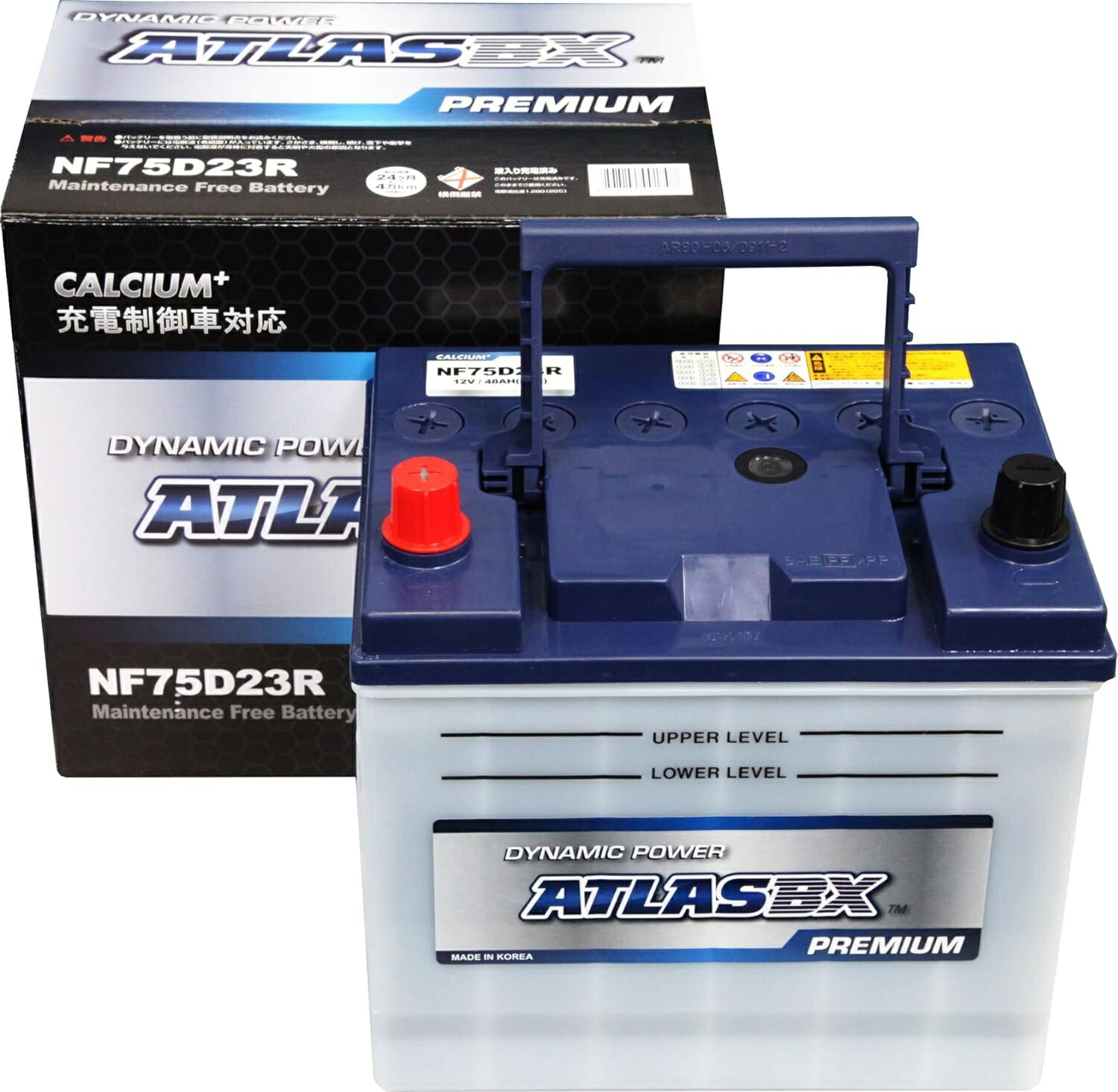 【楽天市場】ATLAS(アトラス) ATLASBX PREMIUM (NF) アトラスプレミアム 75D23R 充電制御車対応バッテリー （互換: 55D23R 60D23R 65D23R ...