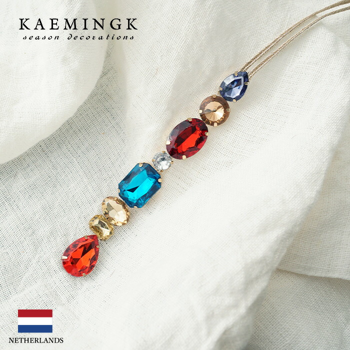 【楽天市場】522909[130085-2]KAEMINGK(カイミング) ラインストーンオーナメント ストラスストーン ドロップオーナメント レッド×ブルー [2][Joy]クリスマスツリー ...