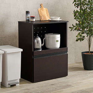 【楽天市場】カフェ風 キッチンラック 【キッチンカウンター 収納庫タイプ コンセント付き 幅60 VKC-7141】 [送料無料] 木目調キッチンカウンター 幅60 収納庫 キッチン収納 ...