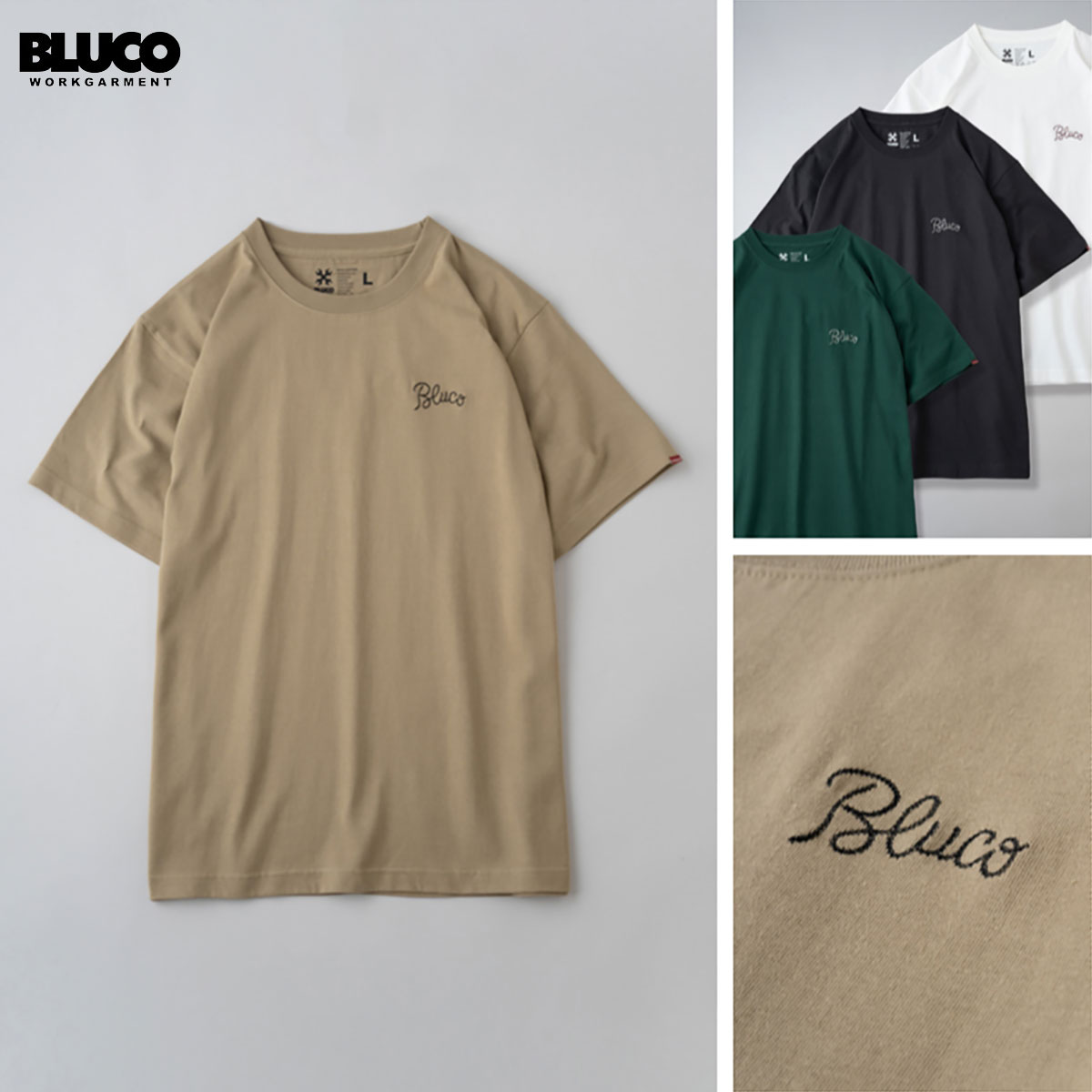 【楽天市場】☆送料無料セールプライス!!☆BLUCO(ブルコ) OL-1205 EMBROIDERY TEE 4色(SND/WHT/SUM ...