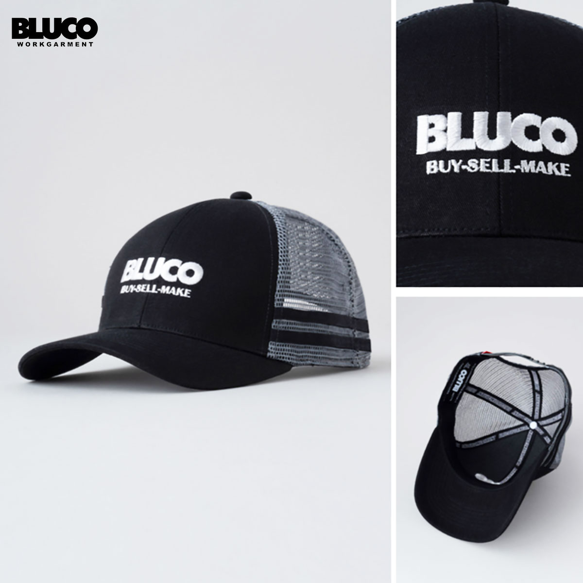 【楽天市場】☆送料無料☆BLUCO(ブルコ) OL-1406 MESH CAP -Logo- 4色(BLK-GRY/GRY-WHT/KHK ...