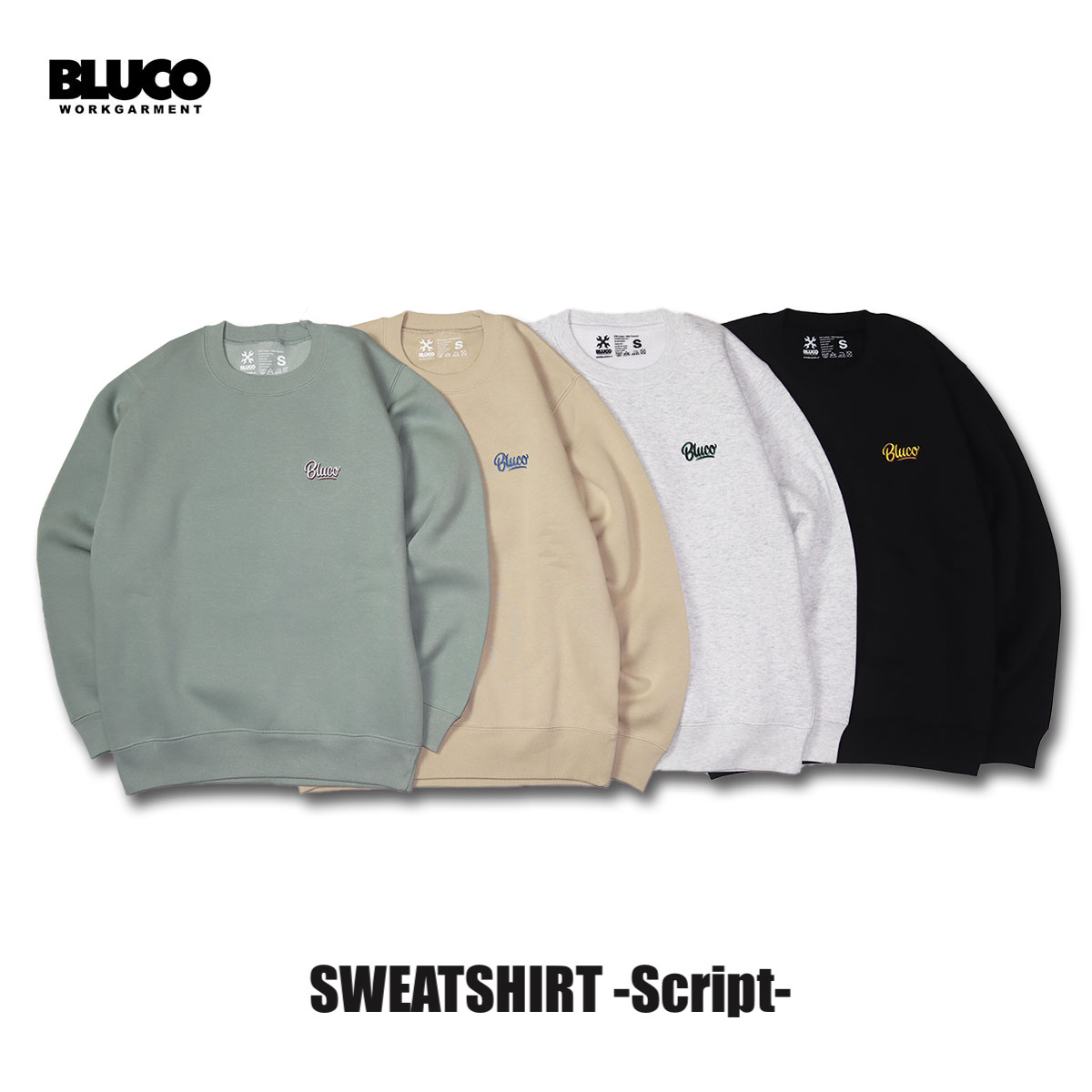 【楽天市場】☆送料無料セールプライス!! BLUCO(ブルコ) OL-1213 SWEATSHIRTS -Script- 4色(S.GRN/S ...