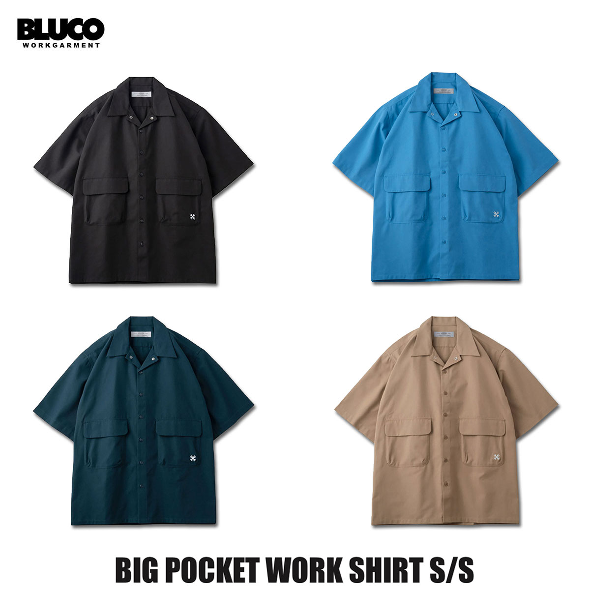 【楽天市場】送料無料セールプライス!!BLUCO(ブルコ) OL-21-002 BIG POCKET WORK SHIRT S/S 4色 ...