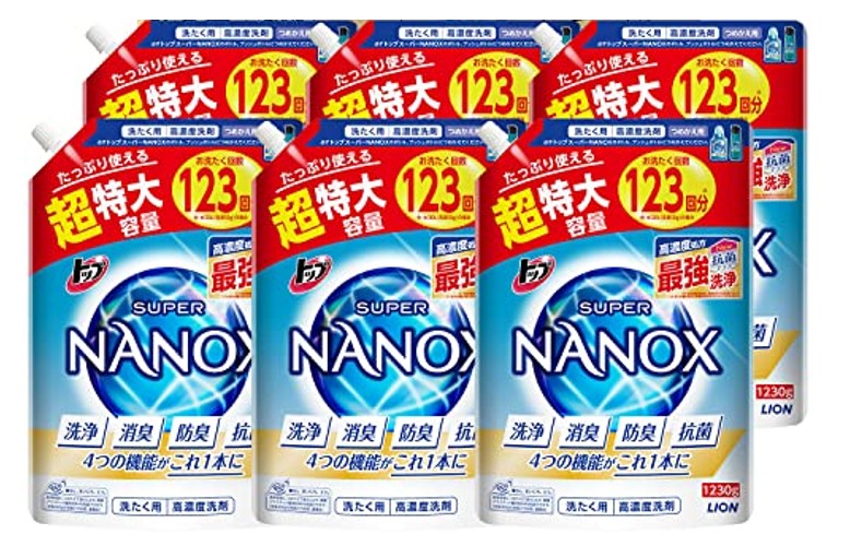 【楽天市場】配送料無料トップ スーパーNANOX ナノックスつめかえ用超特大（ 1230g）×6個セット：Piony～パイオニー 楽天市場店