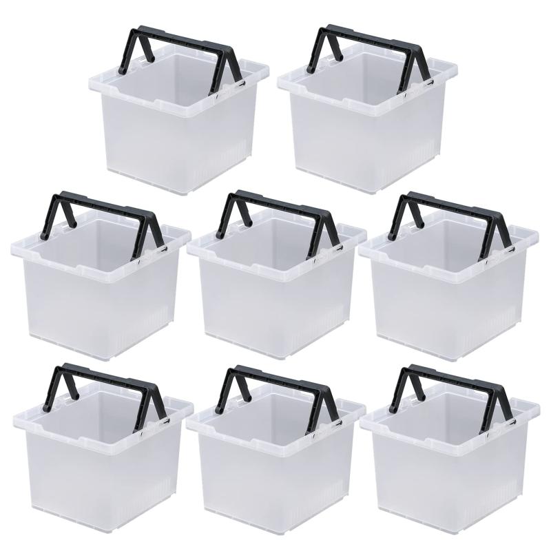 【楽天市場】JEJアステージ 収納ボックス セパレートバスケット #75 クリア 日本製 アウトドア キャンプ 積み重ね SPB-N75C [幅30.8×奥行36.3×高さ24cm] 8個 ...