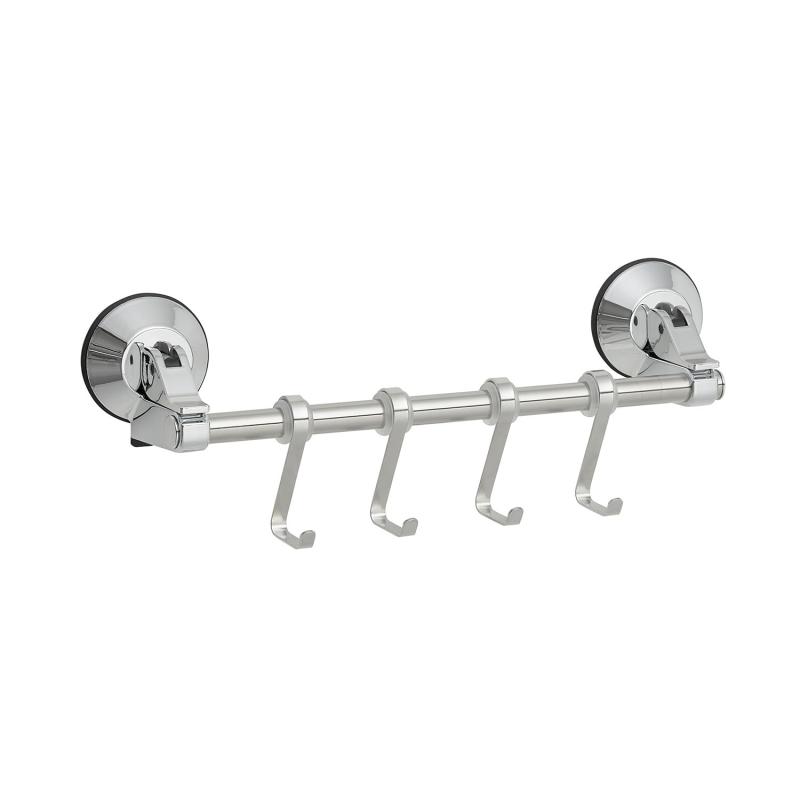 【楽天市場】レバー式 ジェル吸盤 タオル掛け フック 4個付き ステンレス 全長 28cm 耐荷重1kg すごい吸盤 浴室のザラザラ壁にも ...