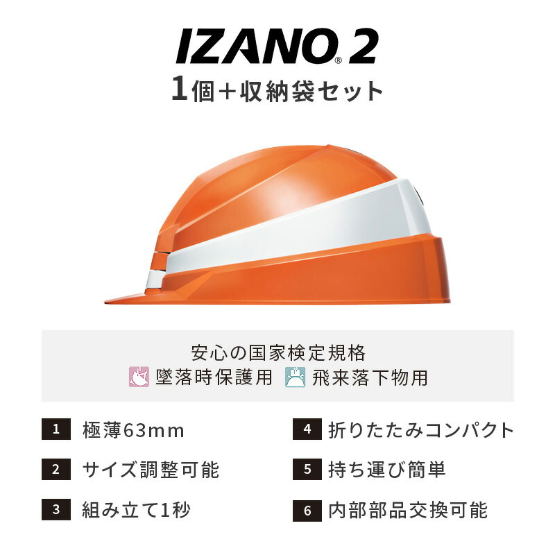 【楽天市場】★全品P5倍 8/4 20:00 ～ 8/16 9:59★ 折りたたみ ヘルメット IZANO2 イザノ2 コンパクト 防災 避難 訓練 作業用 業務用 コンパクト 収納 簡単 ...