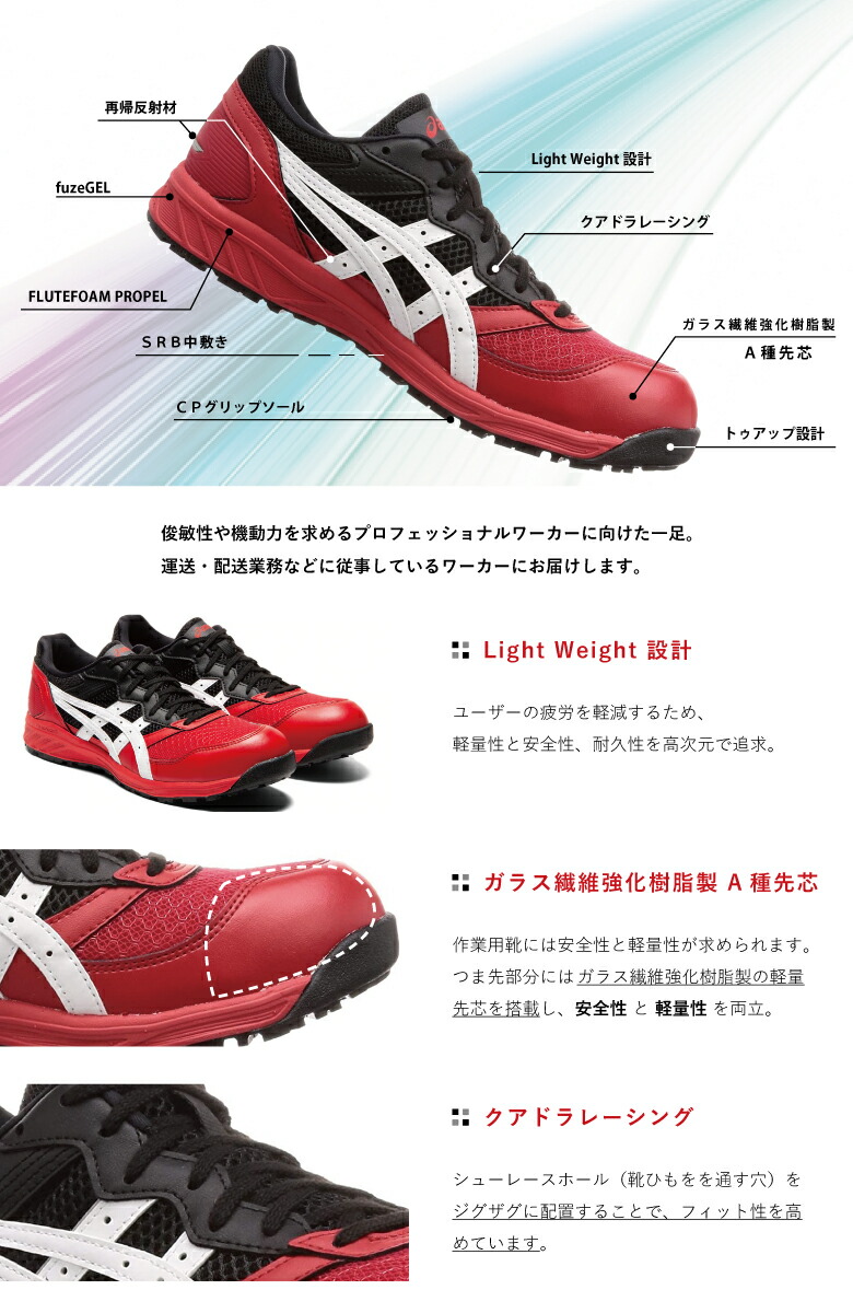 【楽天市場】【送料無料】【アシックス／ASICS】 ウィンジョブ CP210 1273A006 600 クラシックレッド×ホワイト 【21.5cm～30.0cm】 【ローカット紐タイプ/2E ...