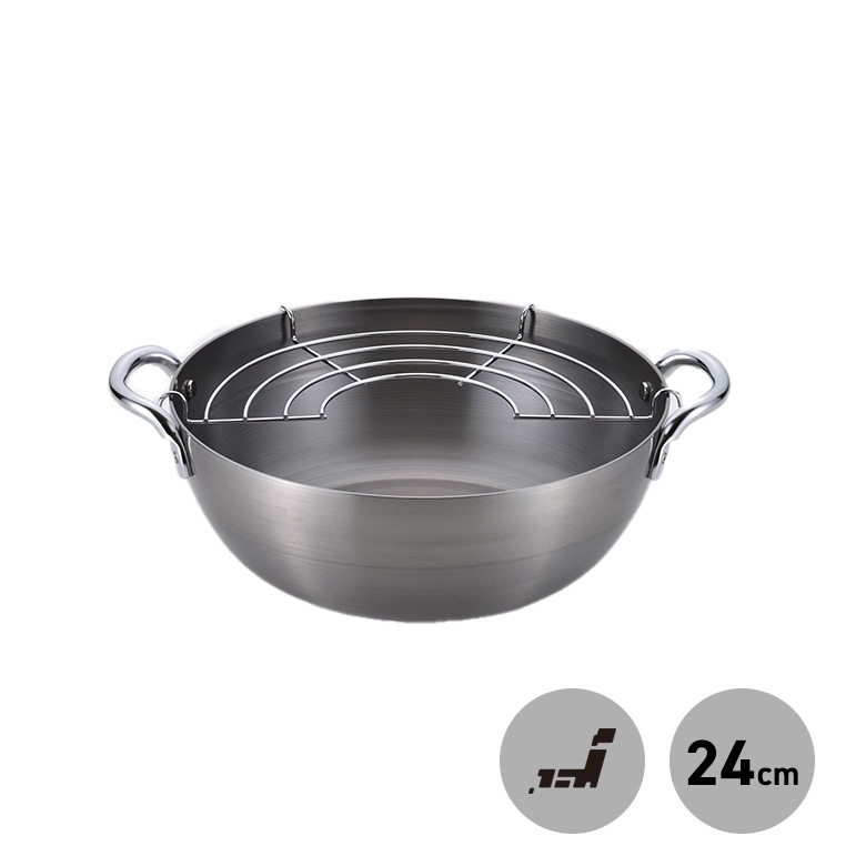【楽天市場】[8月エントリーでP10倍!] 千歳 鉄 共柄 揚げ鍋 24cm 日本製 CS-016：ものうりばPlantz