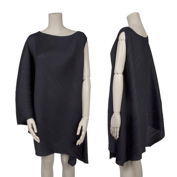 【楽天市場】【中古】 プリーツプリーズPLEATS PLEASE プリーツアシンメトリーポンチョ 紺3【レディース】：PLAYFUL