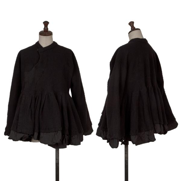 【楽天市場】【中古】 コムコム コムデギャルソンCOMME des GARCONS ウール縮絨裾フレアスナップボタンジャケット 黒S ...