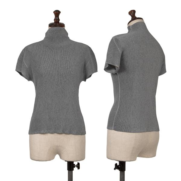 【楽天市場】【中古】 プリーツプリーズPLEATS PLEASE ミストプリーツモックネック半袖カットソー グレー3【レディース】：PLAYFUL