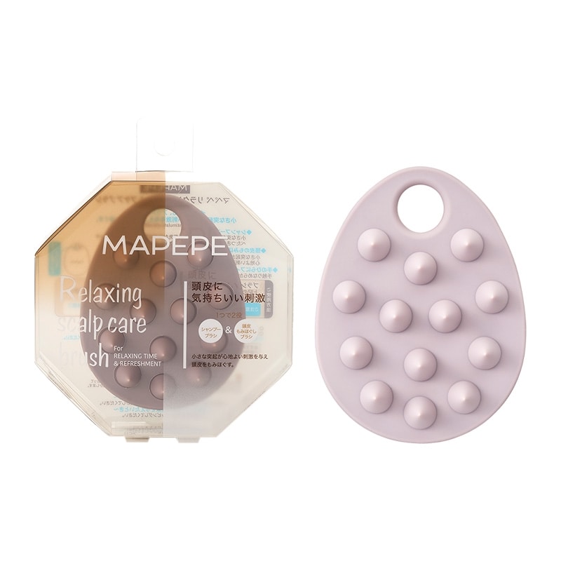 【楽天市場】MAPEPE マペペ リラクシングスカルプケアブラシ パープルベージュ：プラザ オンライン楽天市場店