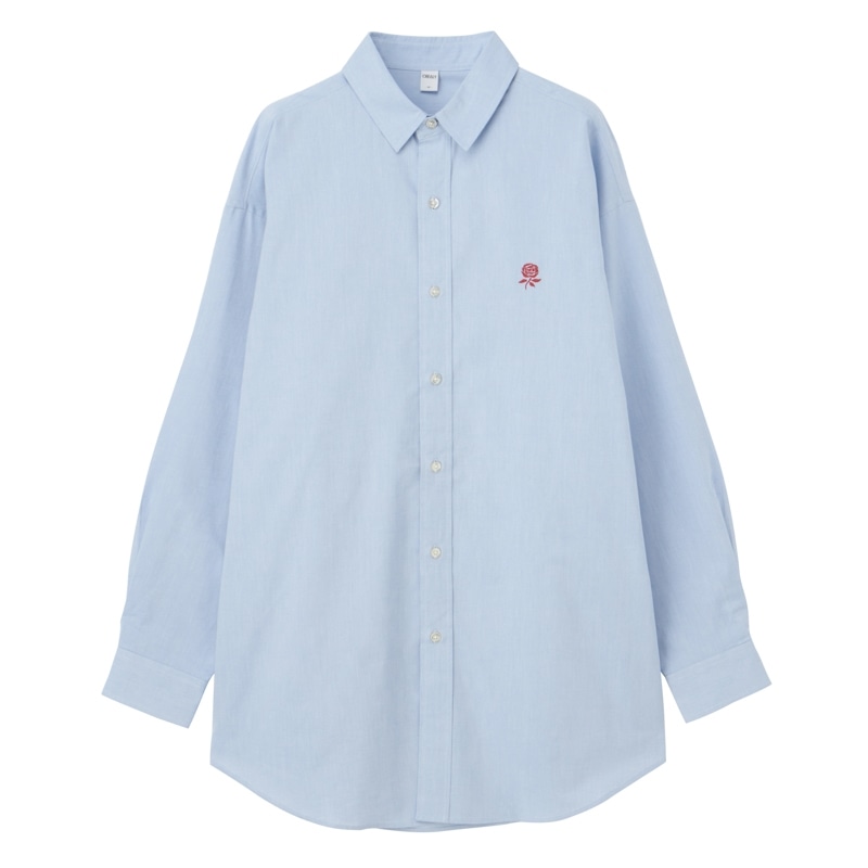 【楽天市場】CREALY クリアリー クロップド ビッグシャツ ブルー：プラザ オンライン楽天市場店