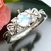 【楽天市場】ロイヤルブルームーンストーンリング アンティーク K18 ダイヤモンド付 ハート リング ハートに包まれたアンティーク 指輪 ...