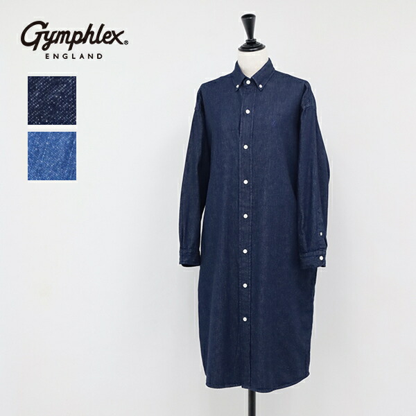 【楽天市場】ジムフレックス ライトデニム シャツワンピース (GY-G0084 SDM) LIGHT DENIM SHIRT DRESS L ...