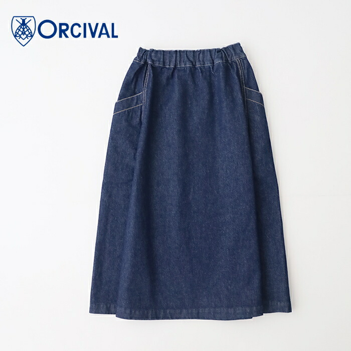 【楽天市場】オーシバル デニム イージーフレアスカート (OR-F0081 KAD) 12.5oz DENIM POCKET SKIRT ...