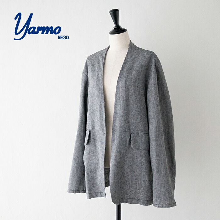 【楽天市場】ヤーモ オーバーサイズノーカラーワークジャケット (YAR-25SS J20) Oversized No Collar Work JK Yarmo(レディース) 【2025春夏 ...