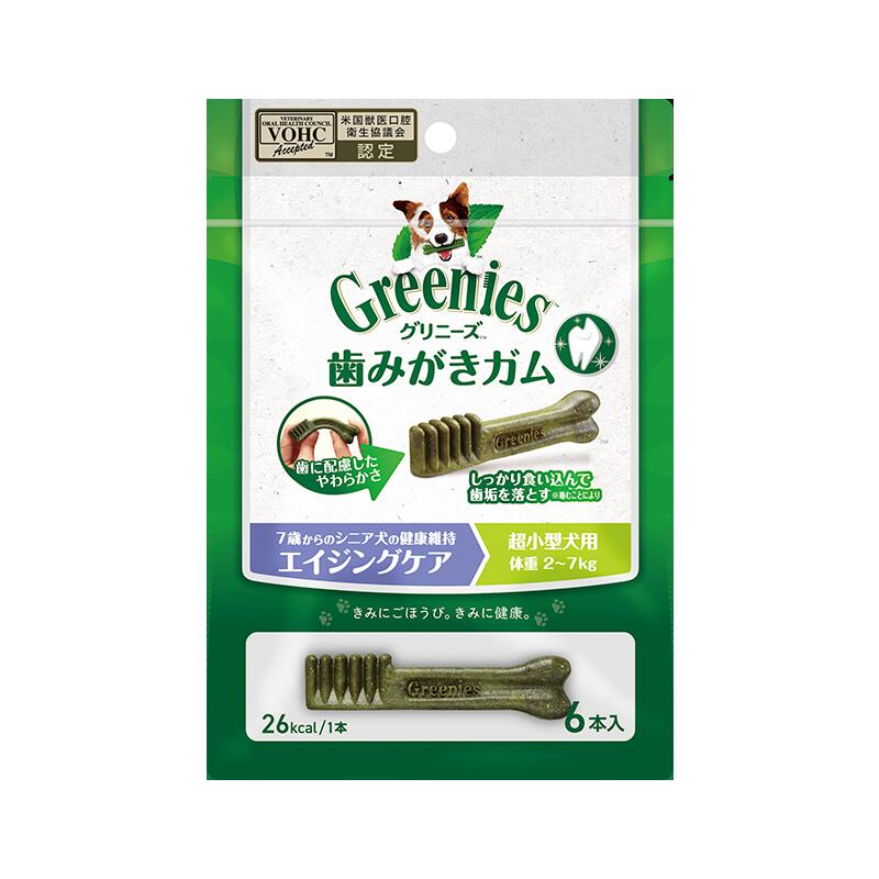 【楽天市場】グリニーズ プラス エイジングケア 超小型犬用 （2−7kg） 6本入 【Greenies ドッグおやつ シニア 高齢 デンタル ...
