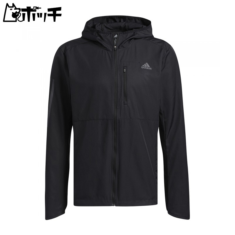 【楽天市場】アディダス OWN THE RUN WIND JACKET HOODED M FYR45 FL6964ブラック adidas ...
