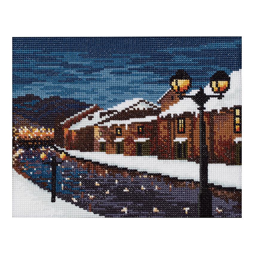 【楽天市場】LECIEN(ルシアン) 刺しゅうキット コスモ(COSMO)めぐる季節と日本の風景 -冬景色の小樽運河- クロスステッチキット ...
