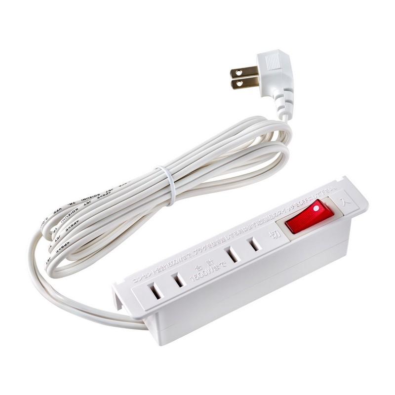 【楽天市場】エルパ(ELPA) 家具用スイッチ付コンセント2個口 定格:AC125V 15A 合計1500Wまで コード長:2m 口数:2個口 付属品:丸頭木ネジ 2本(Φ3.8×13mm ...