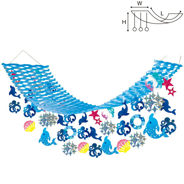【楽天市場】スプラッシュイルカプリーツハンガー H45×W45×L180cm 不織布・紙・PVC・PP【1ヶ入】：ポップギャラリー 楽天市場店