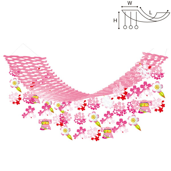 【楽天市場】風流桜プリーツハンガー H45×W45×L180cm 不織布・紙・PVC・PP【1ヶ入】：ポップギャラリー 楽天市場店