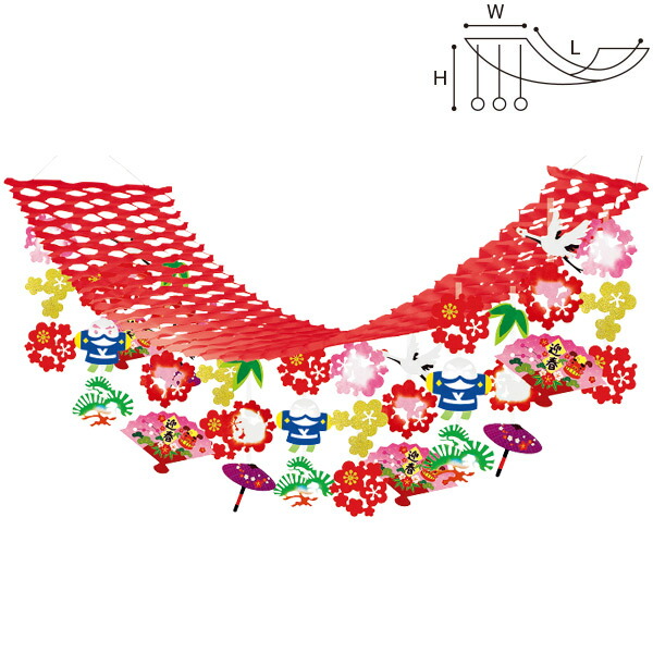 【楽天市場】華やか迎春プリーツハンガー H45×W45×L180cm 不織布・紙・PVC・PP【1ヶ入】：ポップギャラリー 楽天市場店