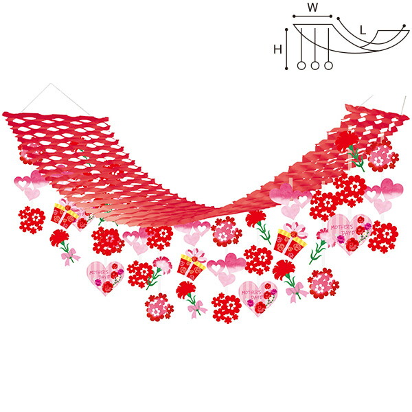 【楽天市場】カーネーションハートプリーツハンガー H45×W45×L180cm 不織布・紙・PP【1ヶ入】：ポップギャラリー 楽天市場店