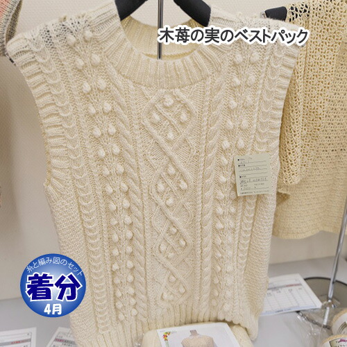 【楽天市場】編み物 KIT 内藤商事 KT-1 KT-1 木苺の実のベスト 1セット 秋冬 ベスト【取寄商品】：毛糸のプロショップ ポプラ