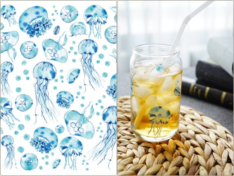 【楽天市場】ポーセラーツ 転写紙 【ガラス用】jellyfish転写紙 海月 クラゲ （ポーセラーツ 転写紙 ポーセリアート 夏) ポーセリン ...