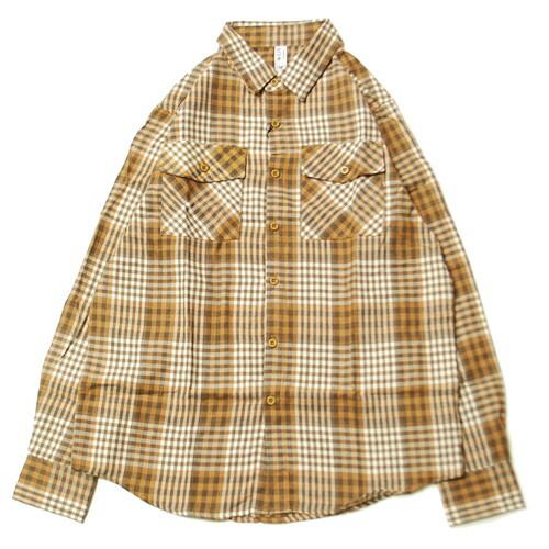 【楽天市場】WEIV LA FLANNEL L/S SHIRTS BROWN × WHITE / ブラウン × ホワイト シャツ 長袖 ...