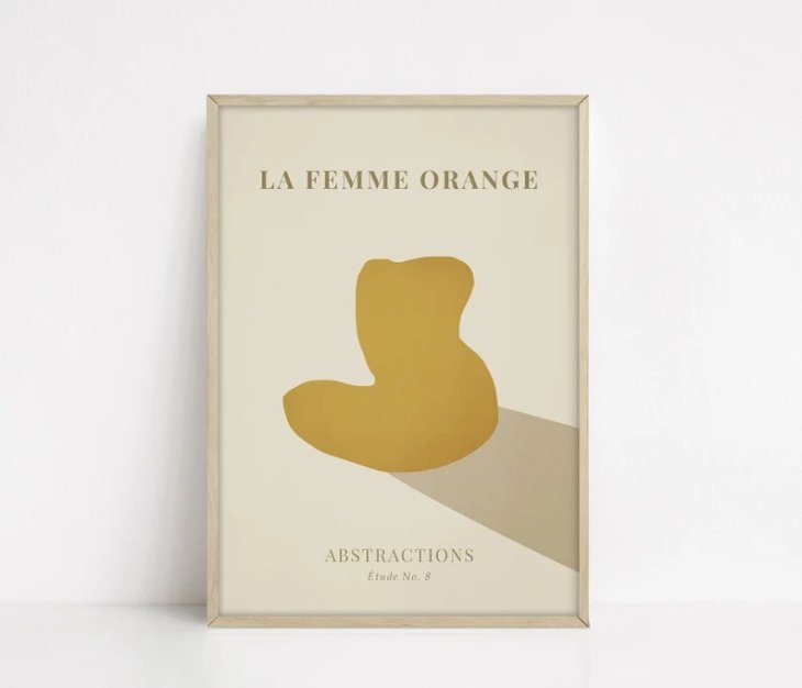 【楽天市場】【50x70cm】CARO CARO PRINTS - Orange Nude Art Print (FGRT-03) | アート ...