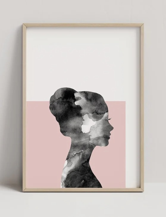 【楽天市場】【50x70cm】CARO CARO PRINTS - Modern Silhouette Art Print (CRFL ...