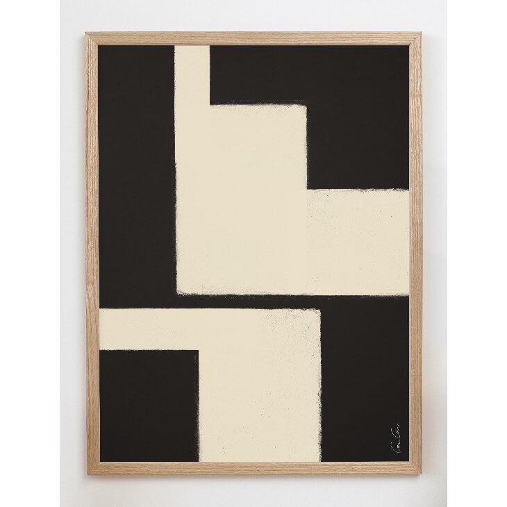 【楽天市場】【30x40cm】CARO CARO PRINTS - Dark Brown & Beige Art Print (ABST-19 ...