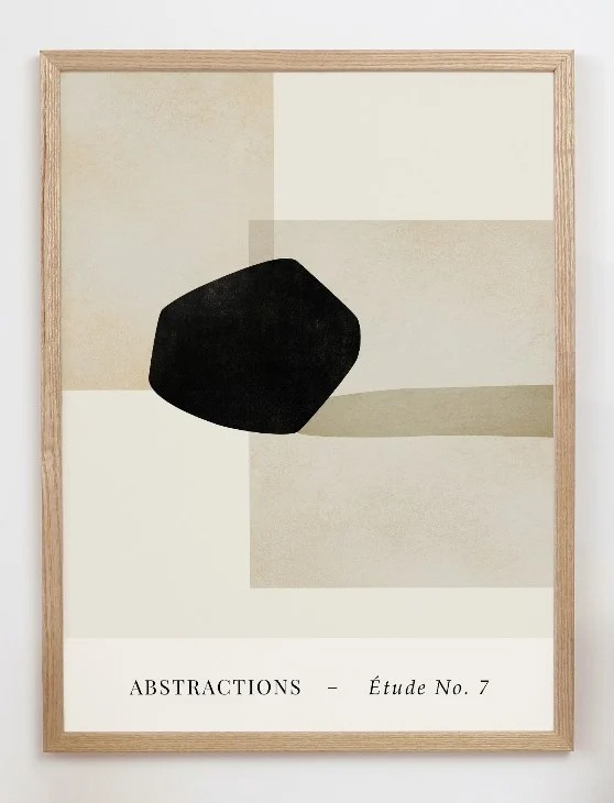 【楽天市場】【30x40cm】CARO CARO PRINTS | Beige & Black Art Print (GMTC-6301 ...