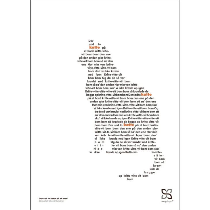 【楽天市場】【50x70cm】Songshape - Der sad to katte pa et bord | アートプリント/アート ...
