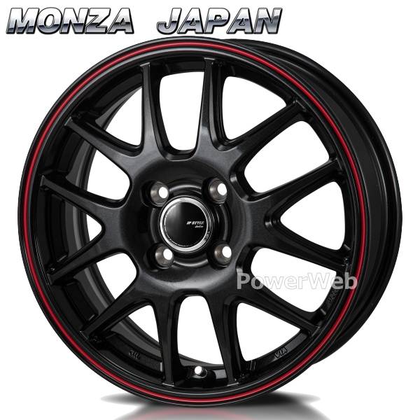 【楽天市場】[ホイールのみ単品4本セット] MONZA JAPAN JP STYLE JEFA 15インチ×4.5J PCD：100 穴数：4 インセット：45 パールブラック/レッドライン ...