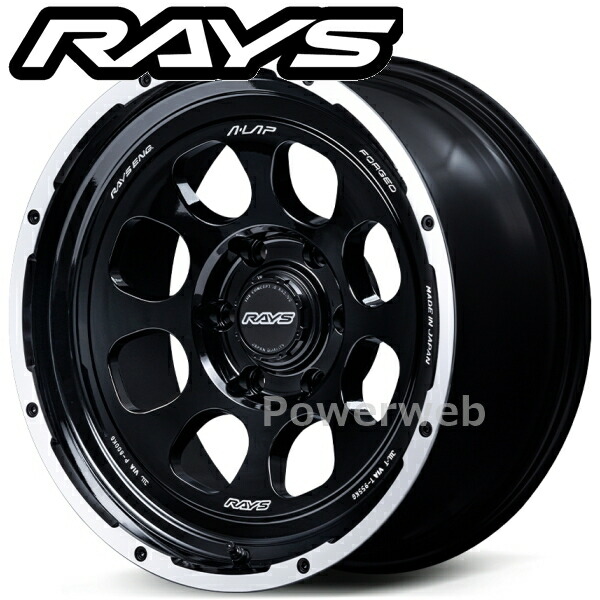 【楽天市場】[ホイール1本(単品)] RAYS A-LAP A-LAP-08X 18インチ×9.0J PCD：127 穴数：5 インセット：0 ブラック/リムDC (BD) (Aラップ 08X ...