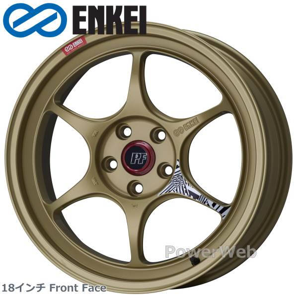 【楽天市場】ENKEI/エンケイ PF06 18インチ 9.0J PCD:114.3 穴数:5 inset:38 ゴールド (G) [ホイール ...