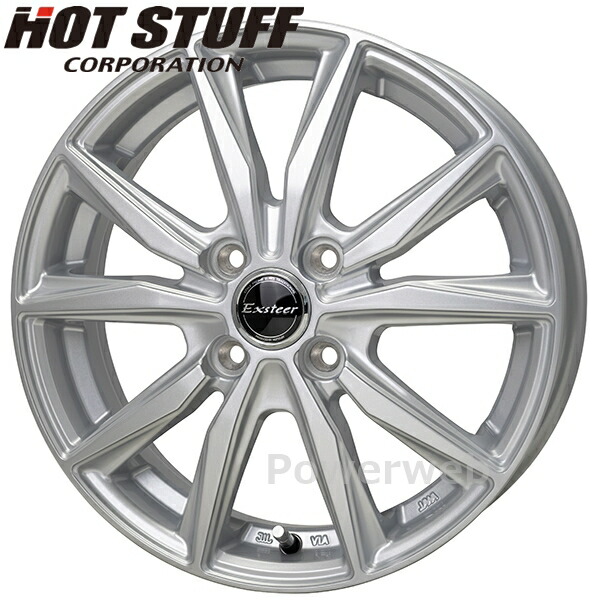 【楽天市場】Exsteer ST 14インチ 4.5J PCD:100 穴数:4 inset:45 シルバー (S) エクスター S-T HOT STUFF (ホットスタッフ) [ホイール1本 ...