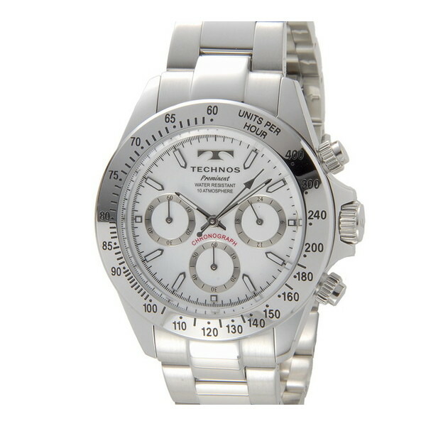 【楽天市場】腕時計 時計 TECHNOS テクノス TP0403SW クロノグラフ SS ブレス シルバー ホワイト 白 クォーツ メンズ ウォッチ 誕生日 新生活 クリスマス 父の日 ...