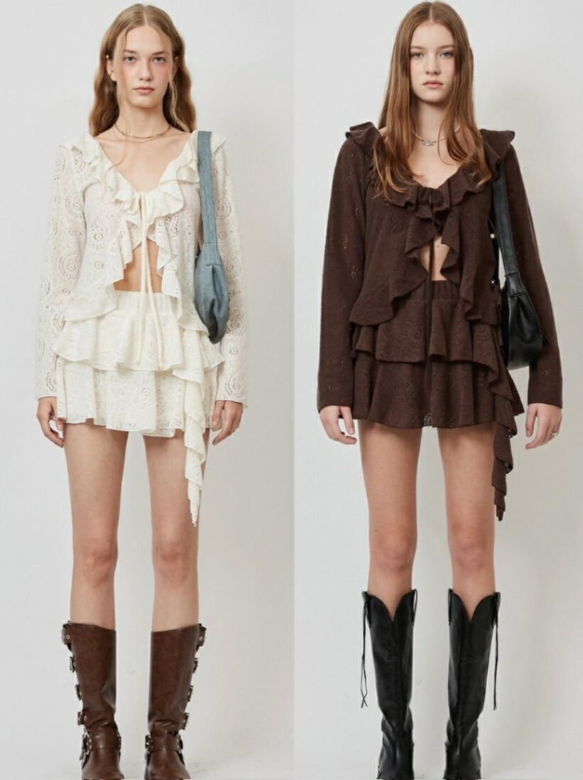 【楽天市場】正規品【 CRANK FRILL STRING CARDIGAN 】 クランク フリルストリングカーディガン トップス ...