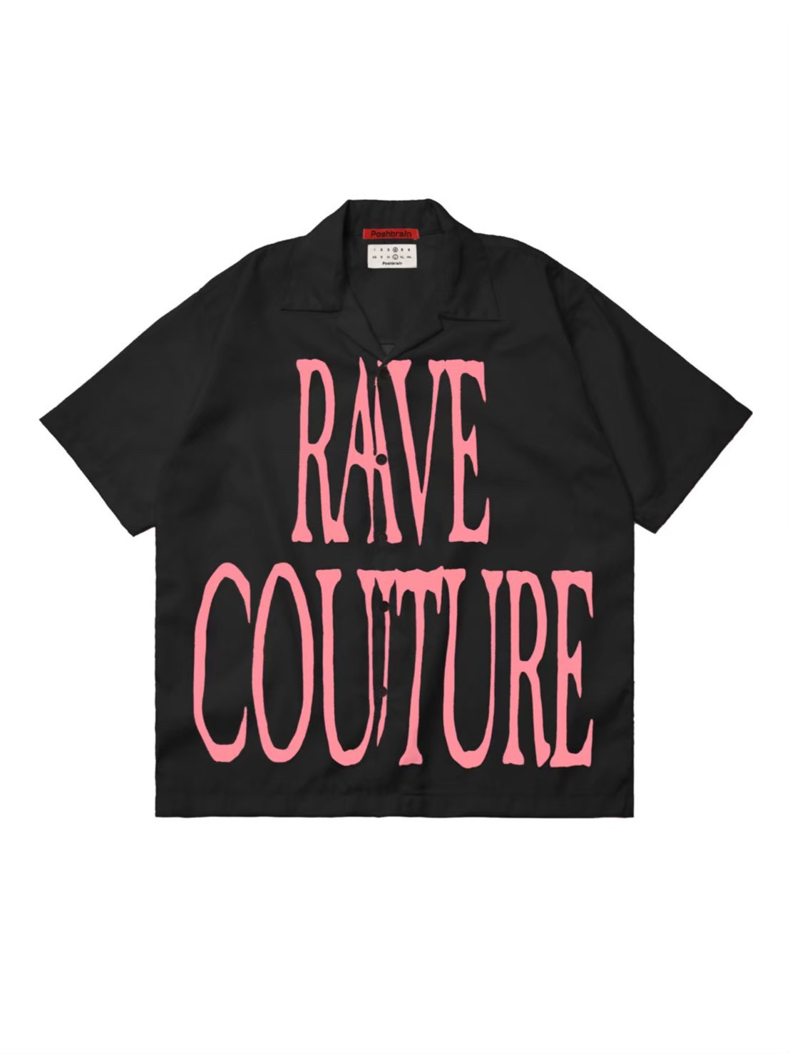 【楽天市場】【SALE】正規品【POSH BRAIN RAVE COUTURE OPEN COLLAR SHIRT】半袖トップス 半袖シャツ ...