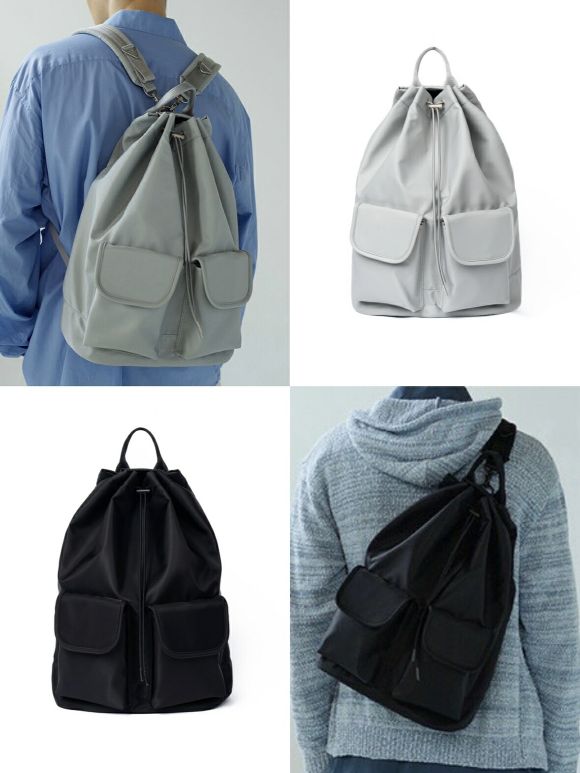【楽天市場】正規品【HAH ARCHIVE 3-Way 2-Pocket Drawstring Bag】韓国ブランド HAH archive ...